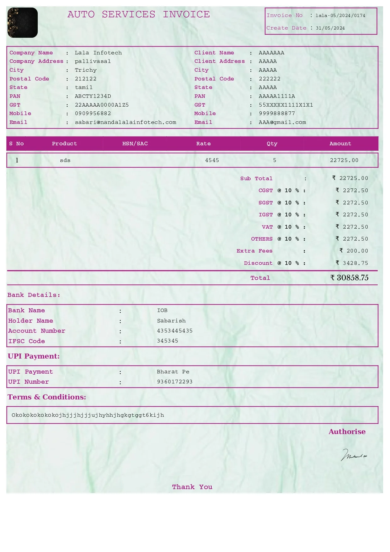 Invoice Free | Auto Service Invoice Generator,Creator,Maker