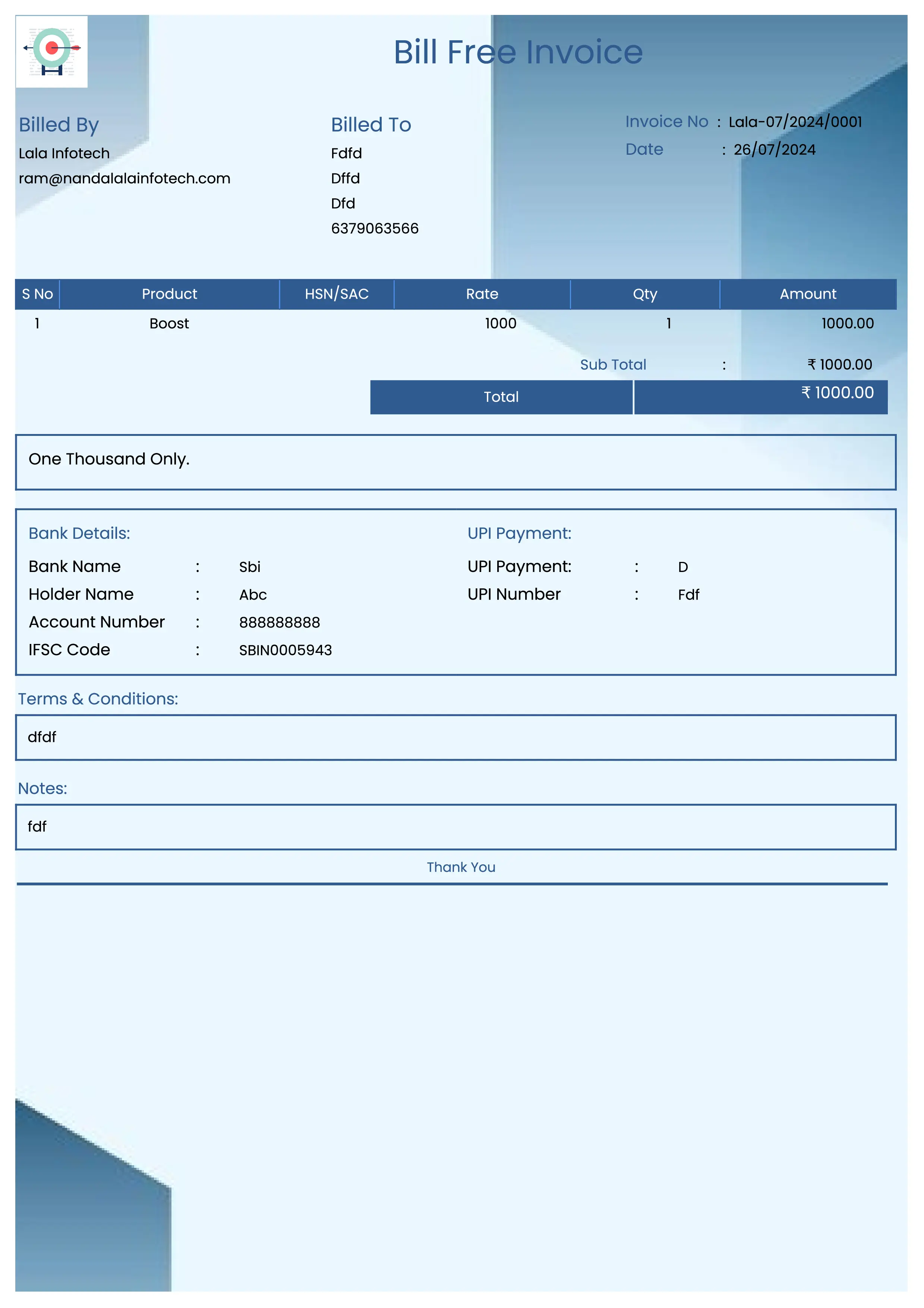 Free Invoice Generator Billing Tool | InvoiceFree