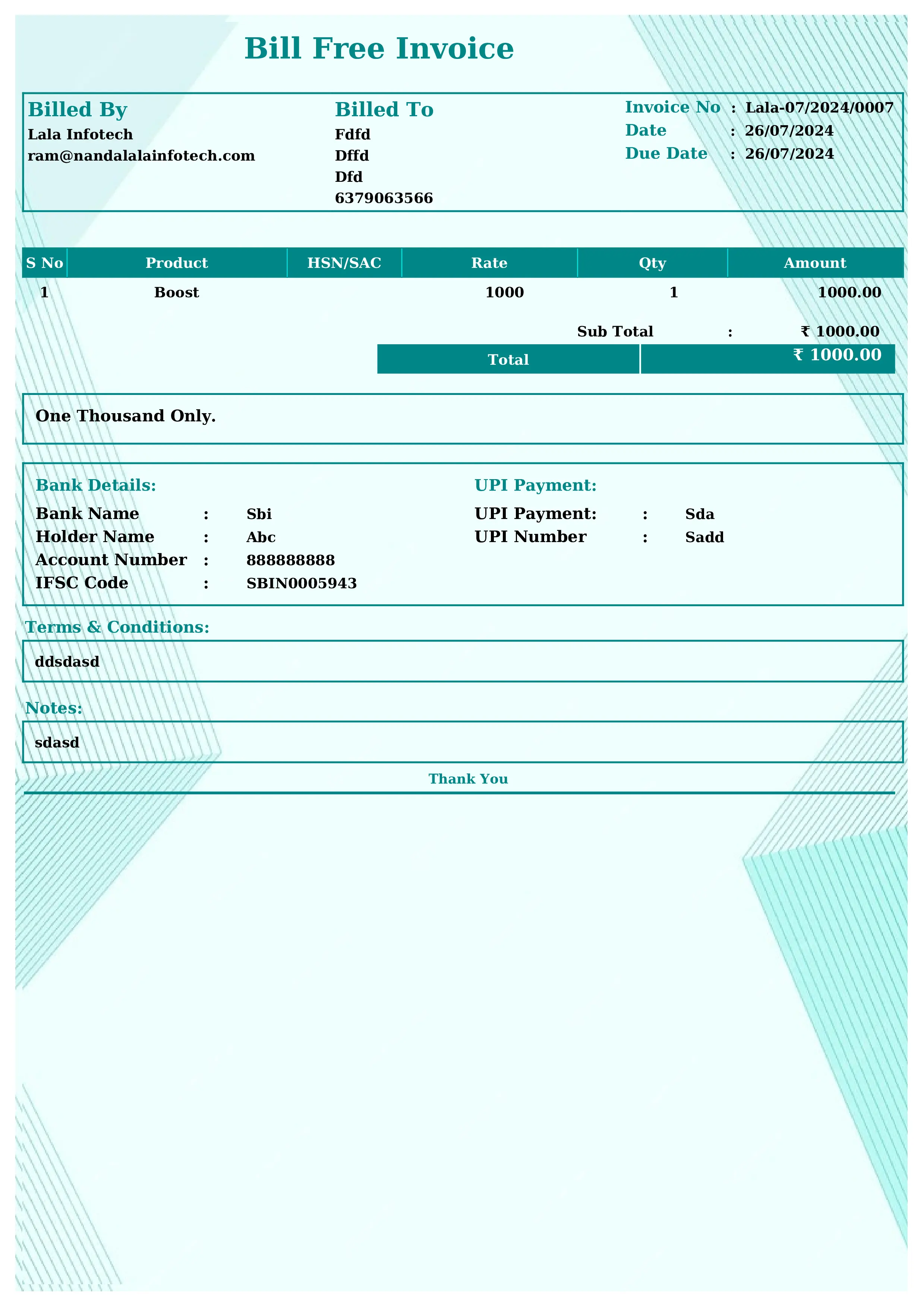 Free Invoice Generator Billing Tool | InvoiceFree