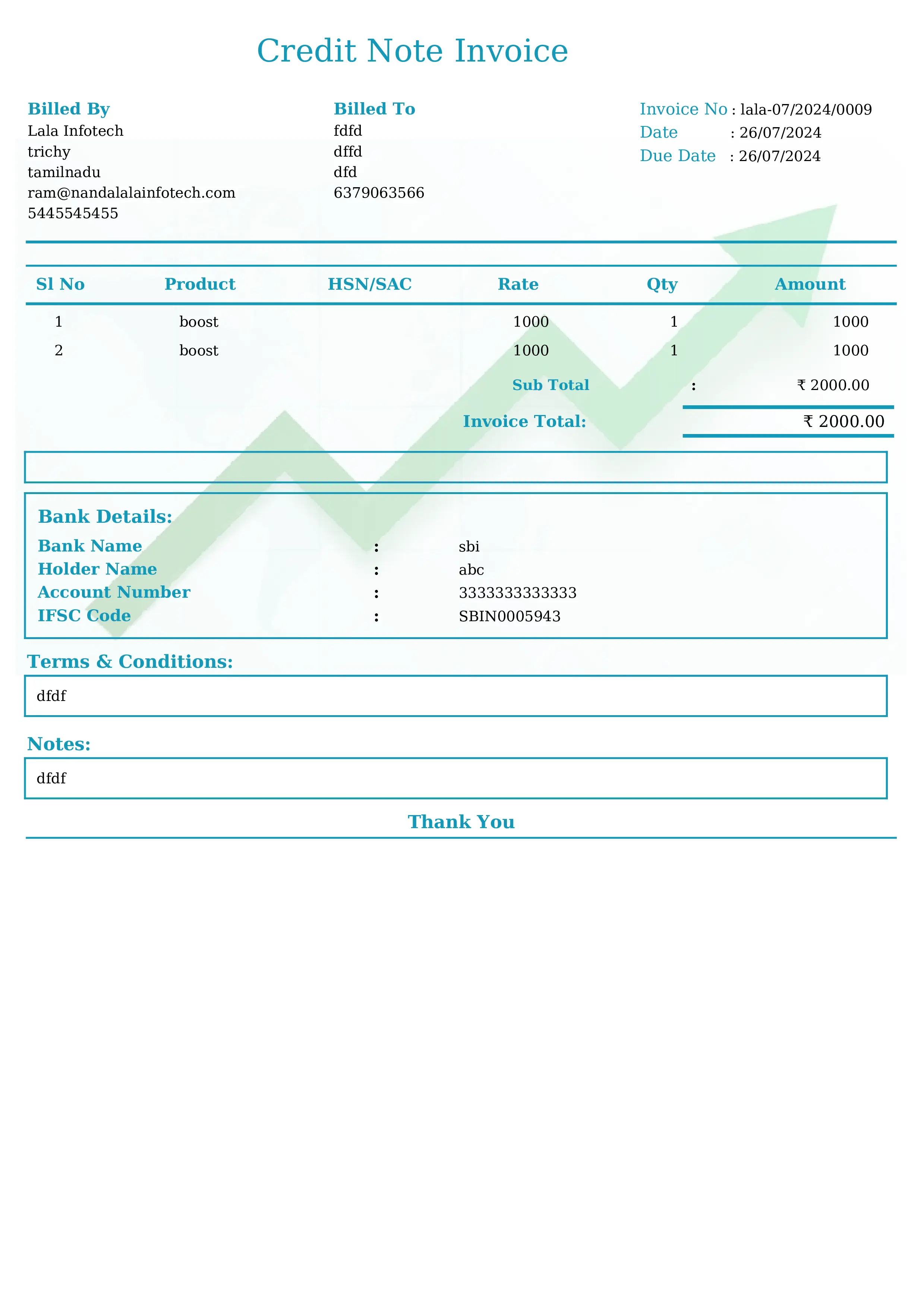 InvoiceFree — Credit notes Invoice Generator,Creator,Maker