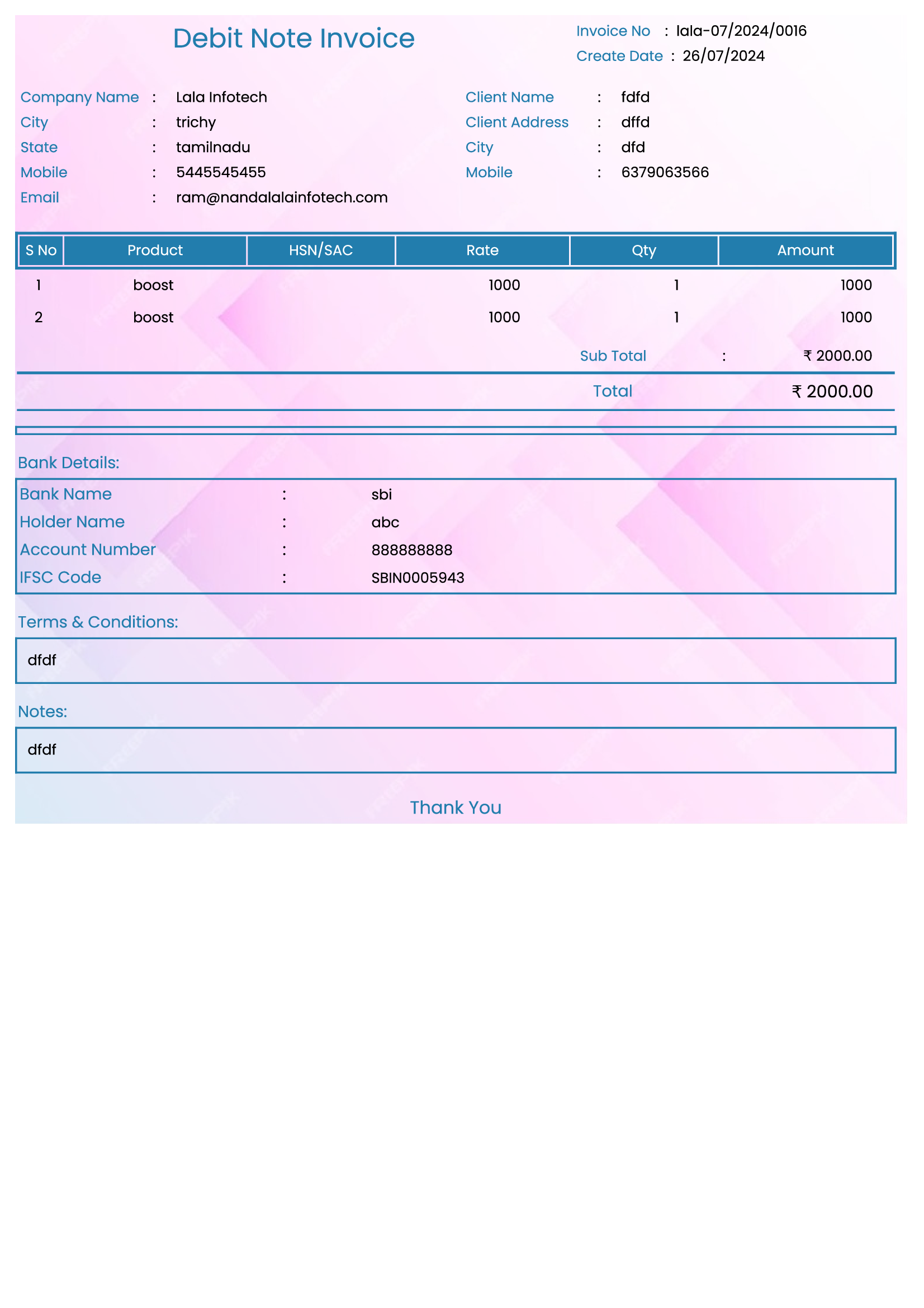 Invoice Free | Debit notes Invoice Generator,Creator,Maker