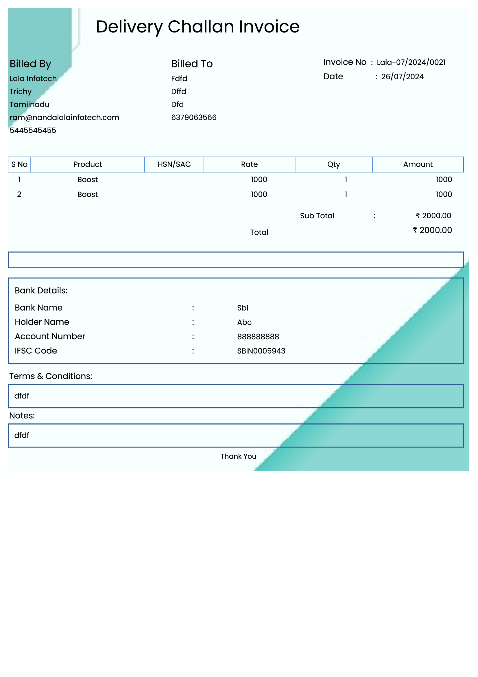 Invoice Free | Delivery challan Invoice Generator ,Creator,Maker
