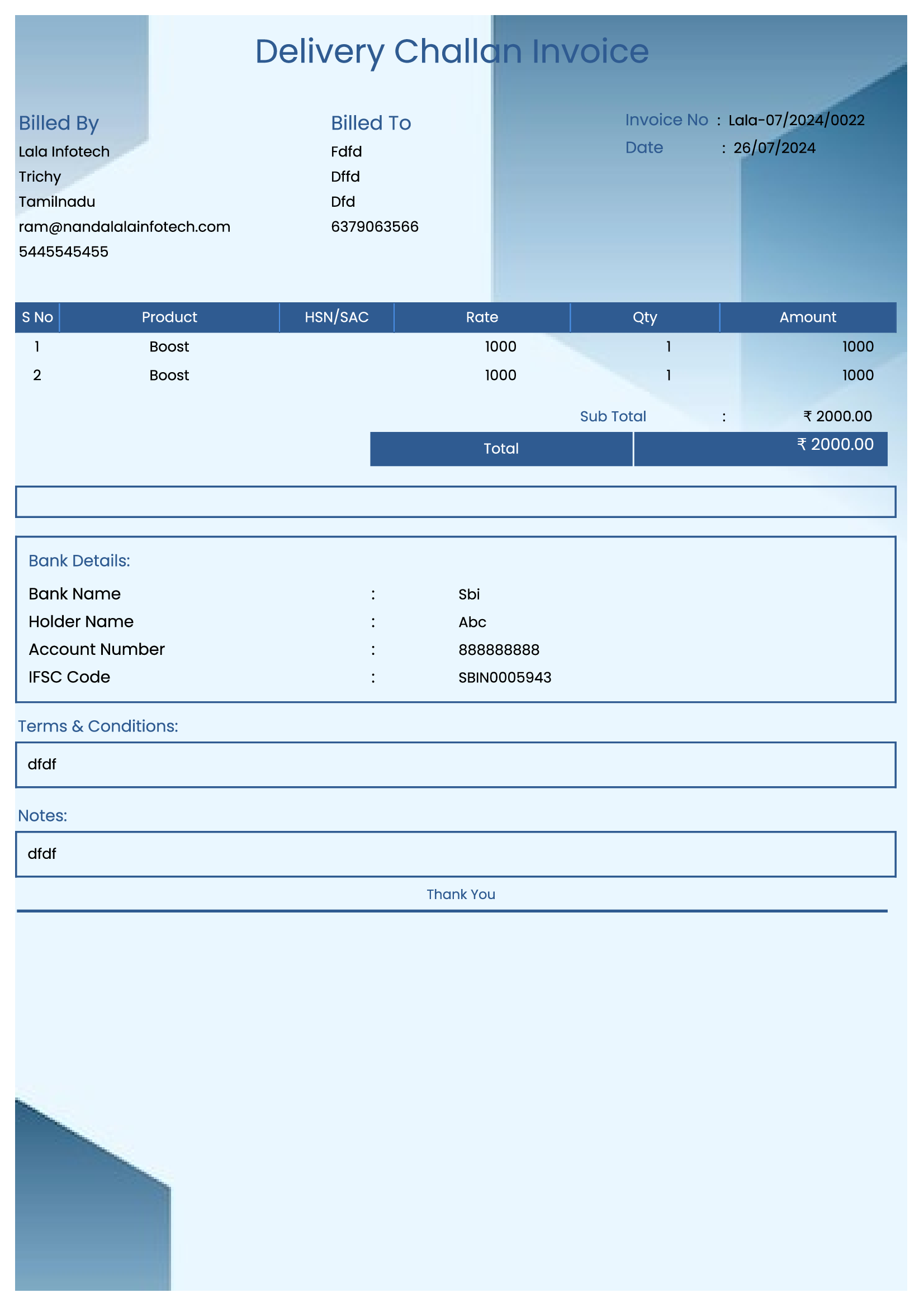 Invoice Free | Delivery challan Invoice Generator ,Creator,Maker