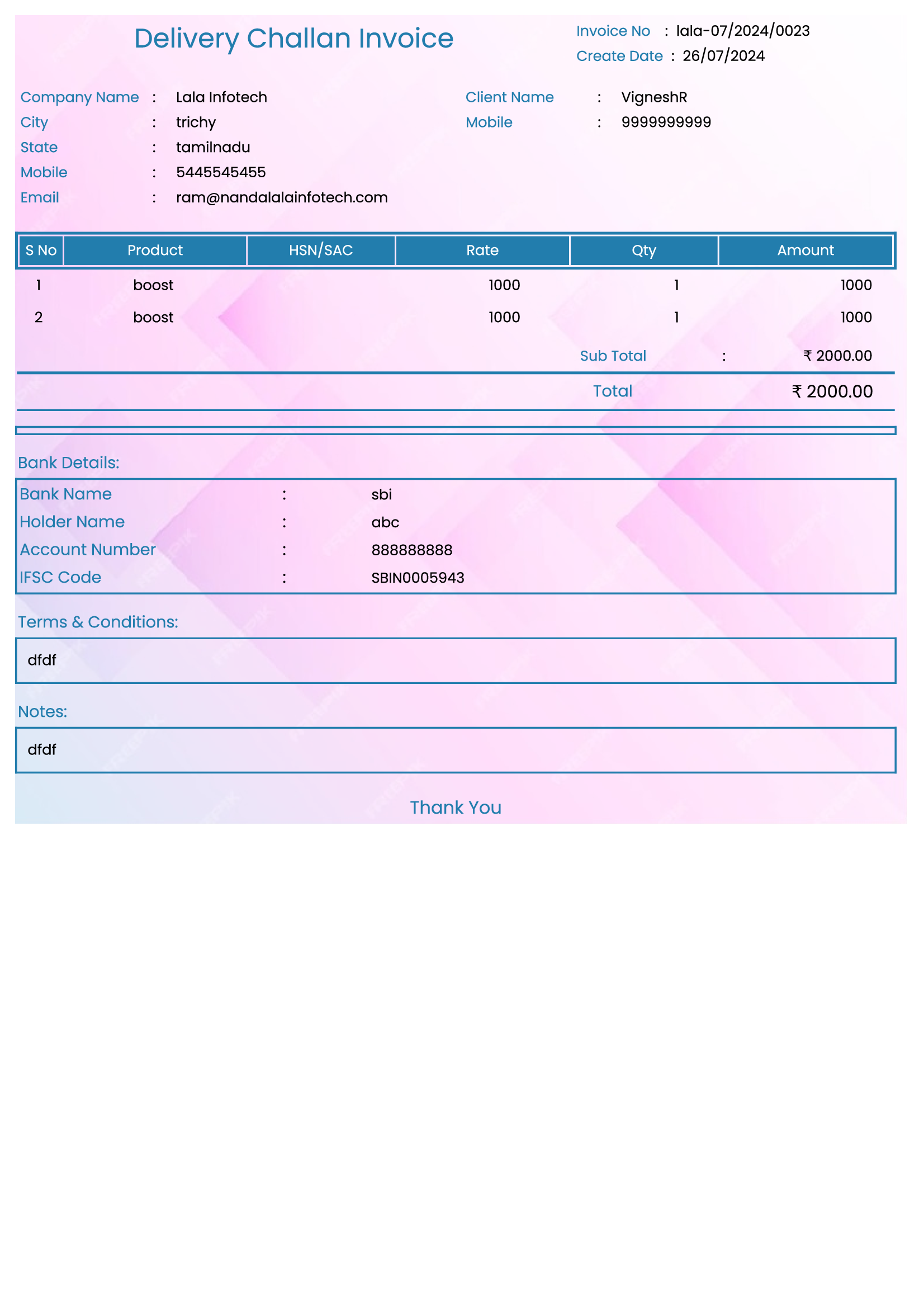 Invoice Free | Delivery challan Invoice Generator ,Creator,Maker