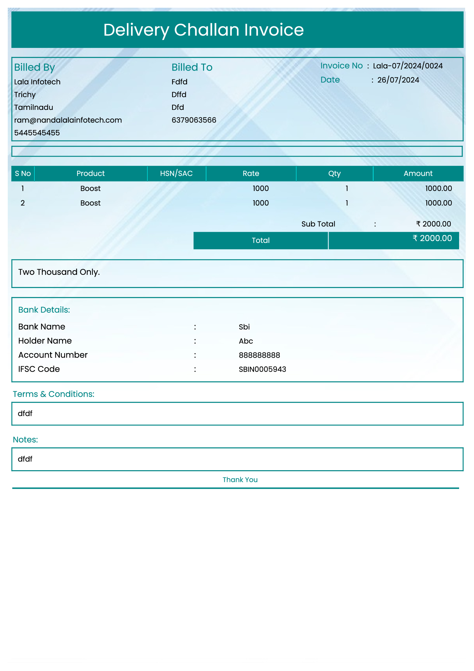 Invoice Free | Delivery challan Invoice Generator ,Creator,Maker