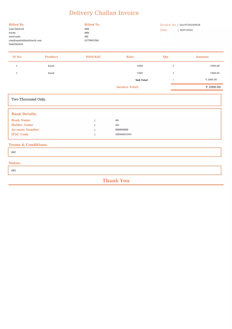 InvoiceFree — Delivery challan Invoice Generator ,Creator,Maker