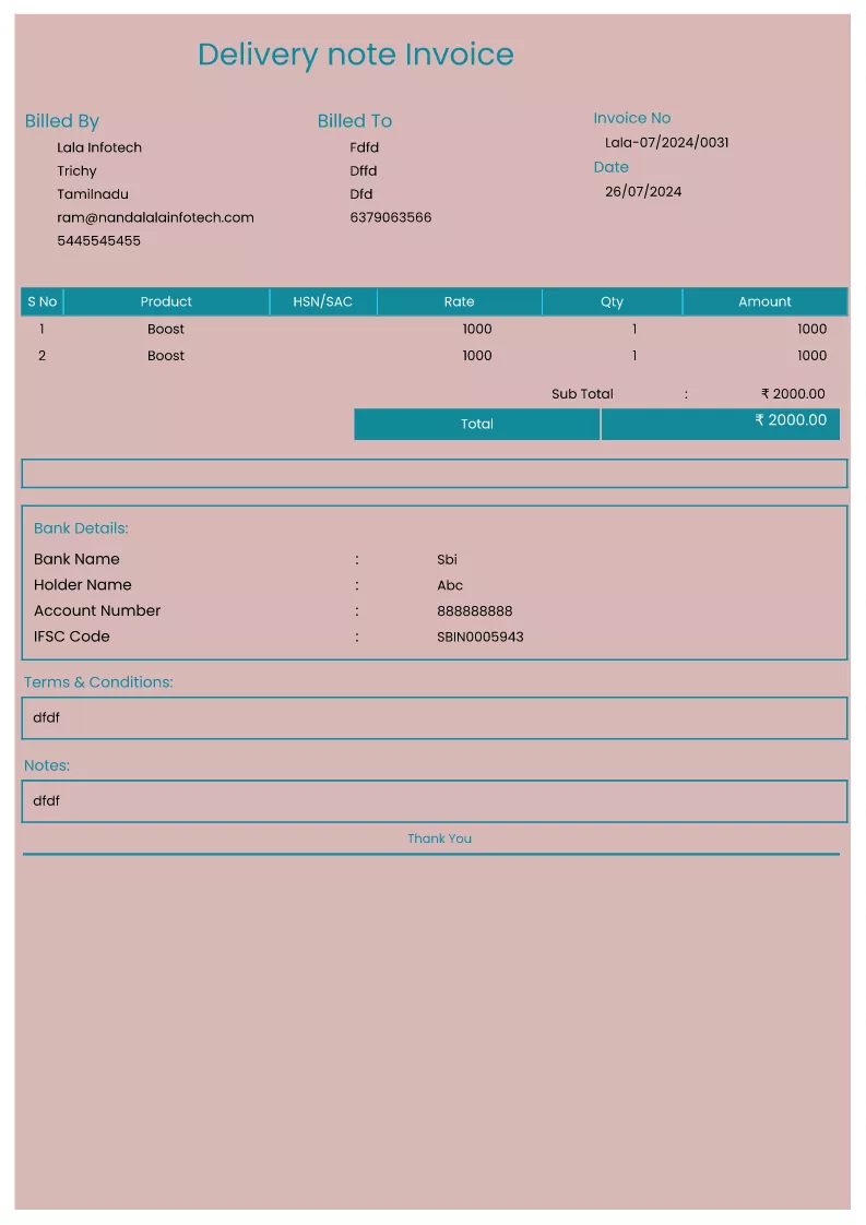 Invoice Free | Delivery note Invoice Generator,Creator,Maker