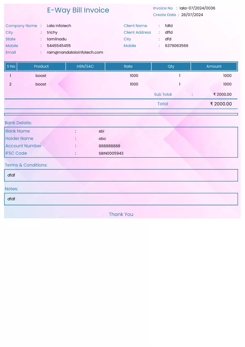 InvoiceFree — E-Way bill Invoice Generator ,Creator,Maker