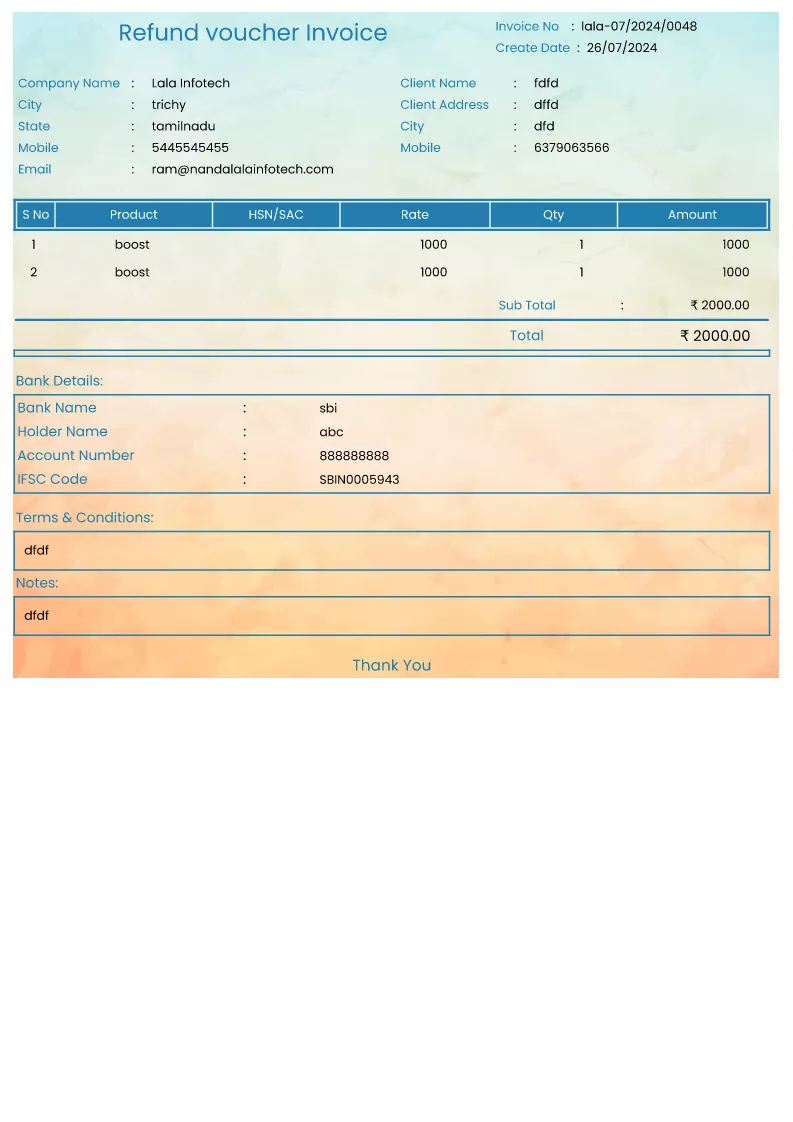 InvoiceFree — Refund voucher Invoice Generator,Creator,Maker