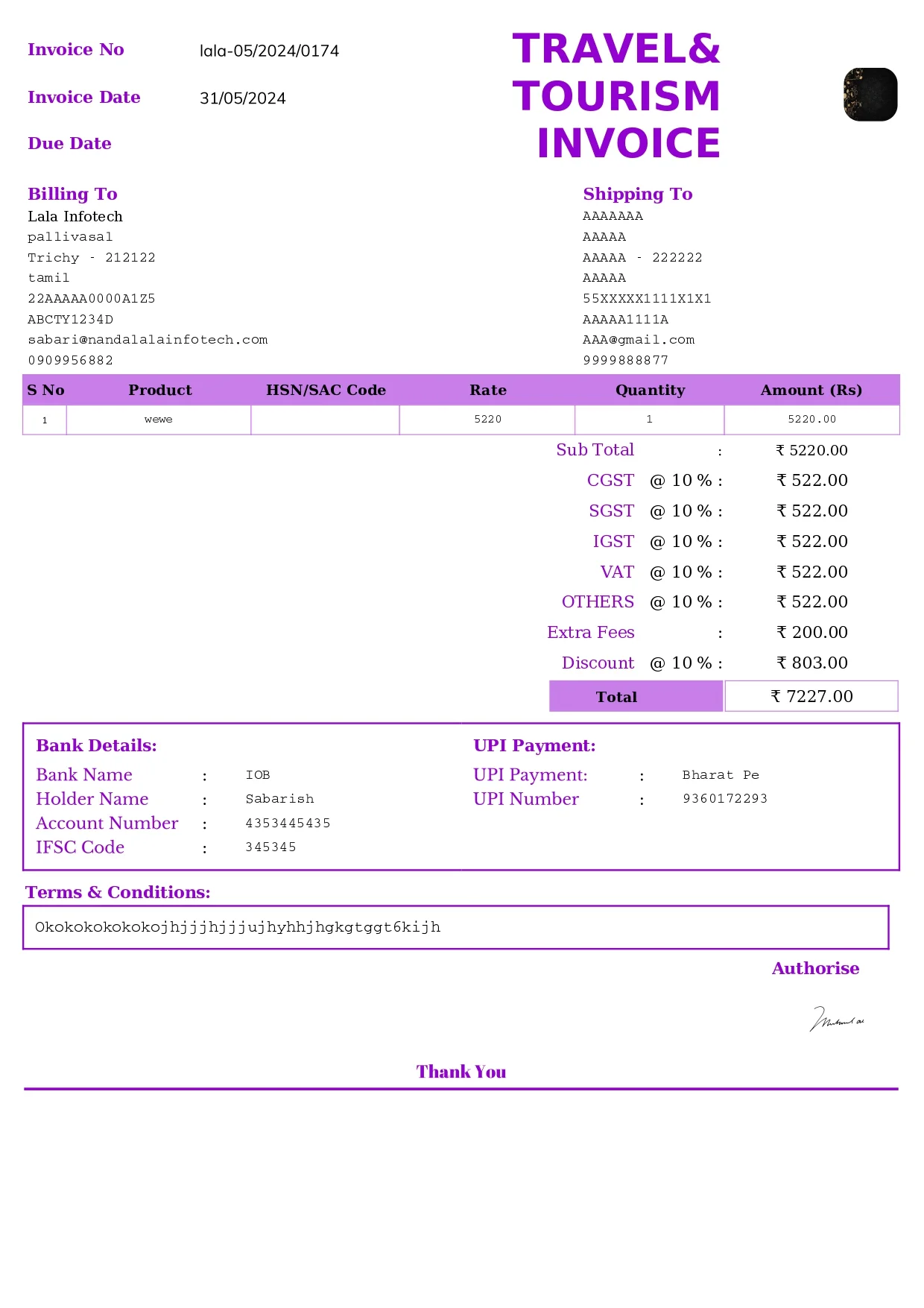 Travel Invoice Sample 15+ Travel Invoice Examples To Download