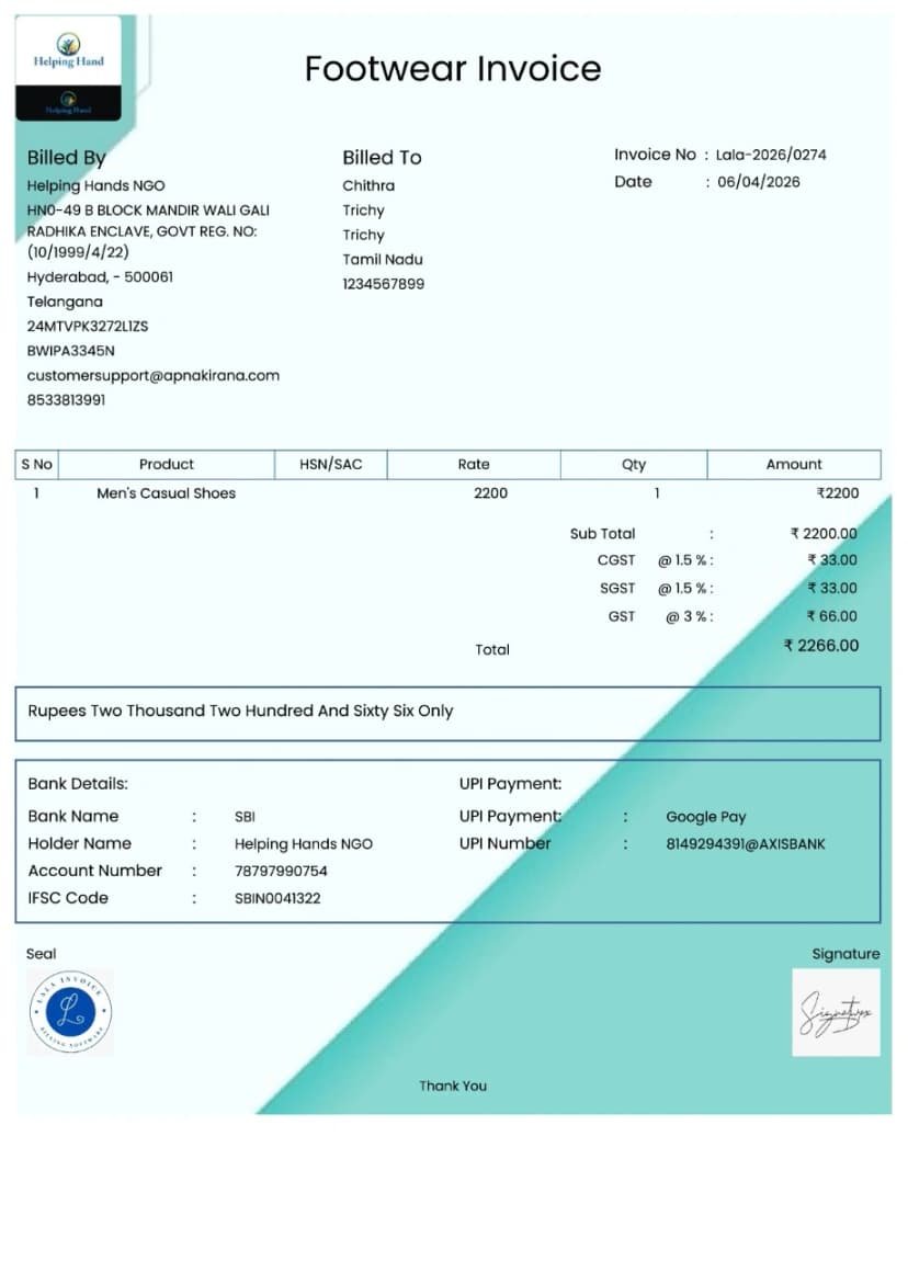 Free Footwear Invoice Generator - Shoe Billing | InvoiceFree