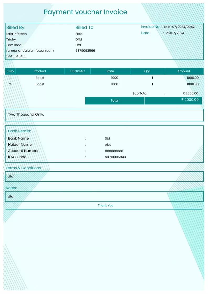 Payment Voucher Invoice Generator Free Online | InvoiceFree