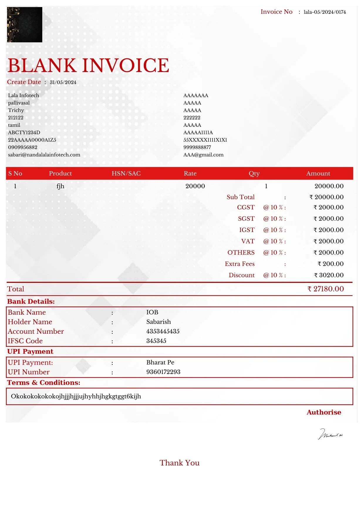 InvoiceFree — Blank Invoice Generator,Creator,Maker