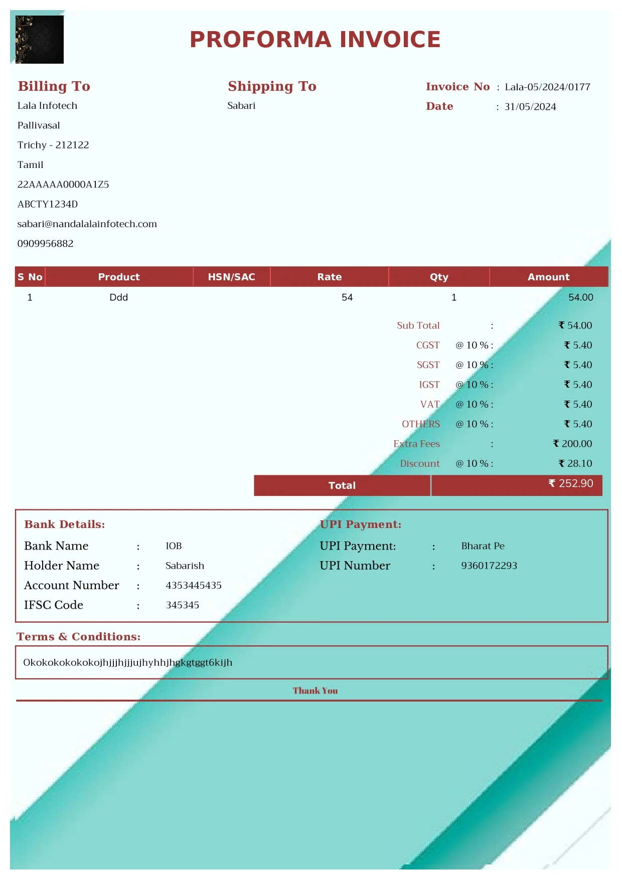 Proforma Invoice Template Pdf Invoice Template Ideas