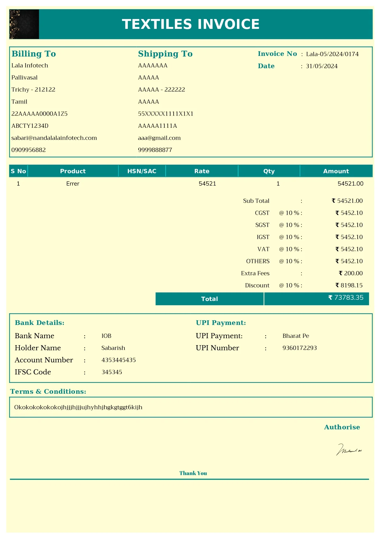 InvoiceFree — Textiles Invoice Generator,Creator,Maker