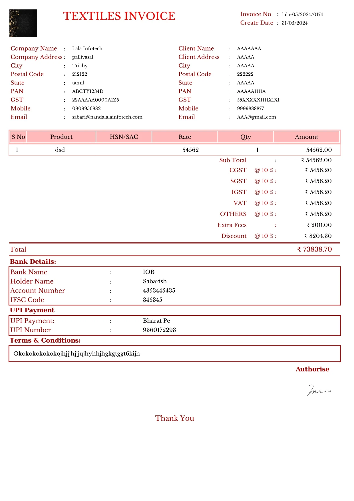 InvoiceFree — Textiles Invoice Generator,Creator,Maker